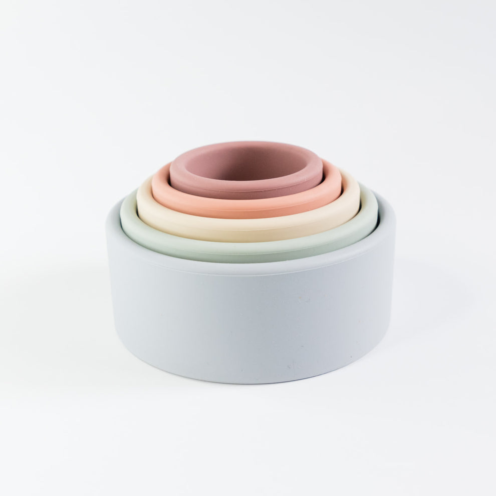 Rainbow-Colored Baby Stacking Cups | Babeehive Goods